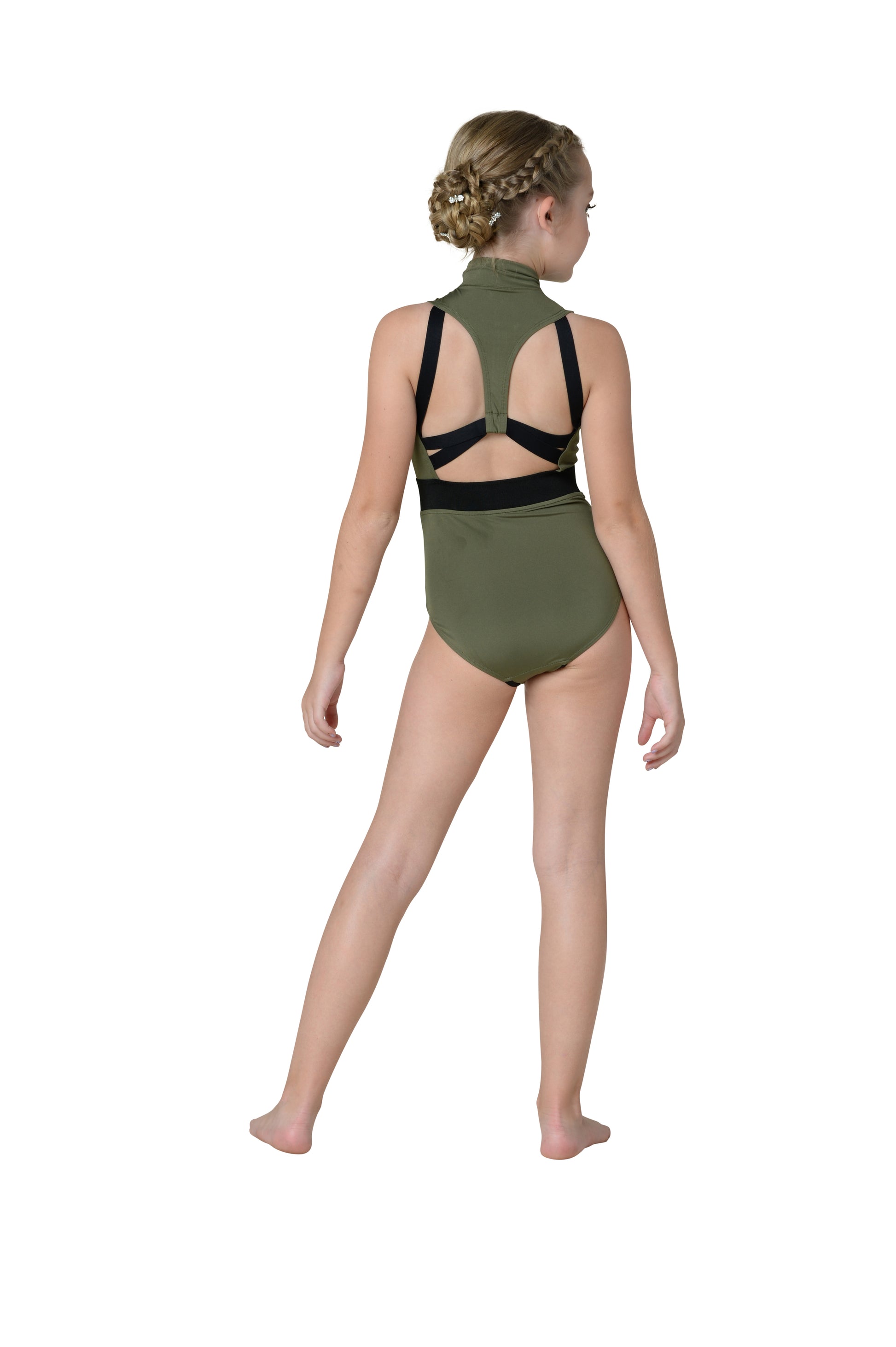 green dance leotard